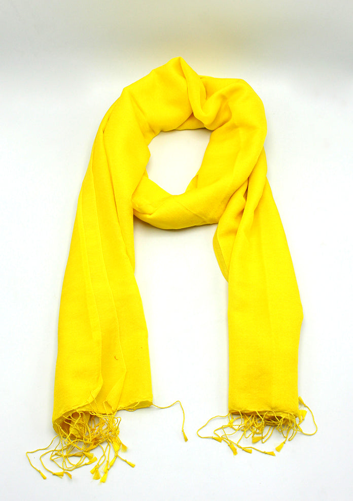 Bright Yellow Water Pashmina Shawl — NepaCrafts Product