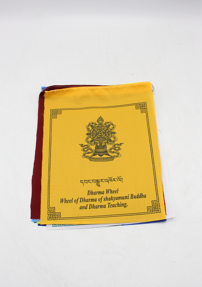 Eight Auspicious Symbols Tibetan Prayer Flags with their Mantra — NepaCrafts Product