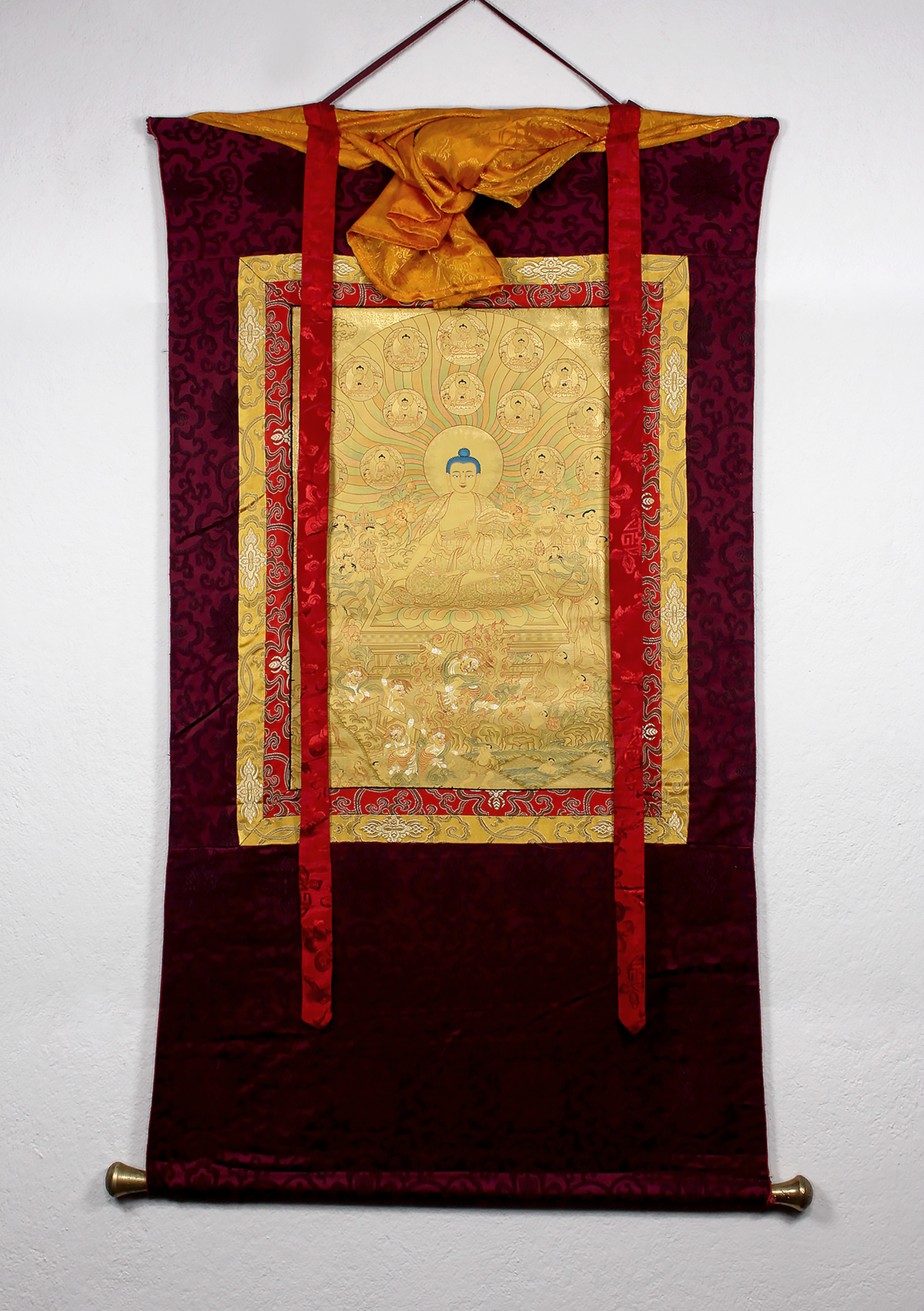Buddha Miracle in Sravasti Thangka Painting — NepaCrafts Product
