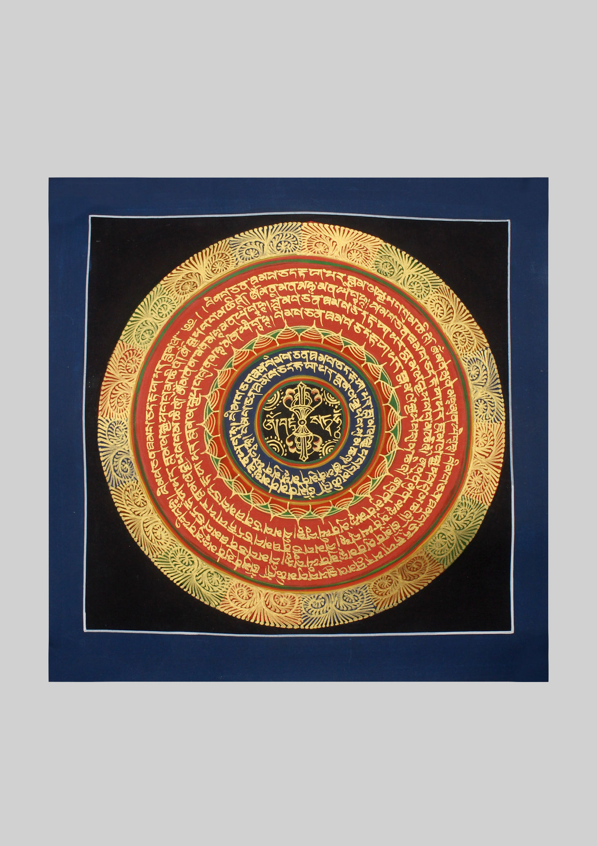 Om Mani Dorjee Mantra Thangka Painting — NepaCrafts Product