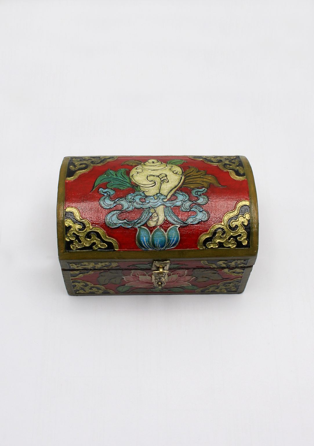Handpainted Tibetan Wooden Optical Boxes with Conch - Medium ...