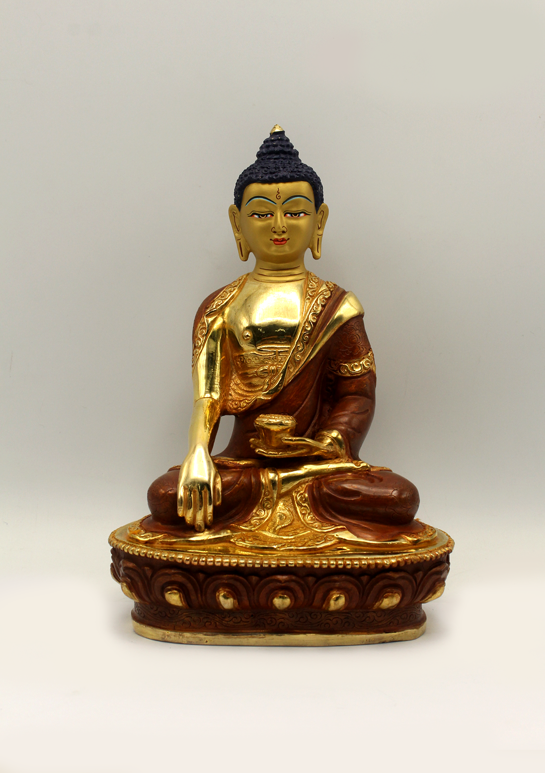 Partly Gold Plated Shakyamuni Buddha Statue 8" H — NepaCrafts Product