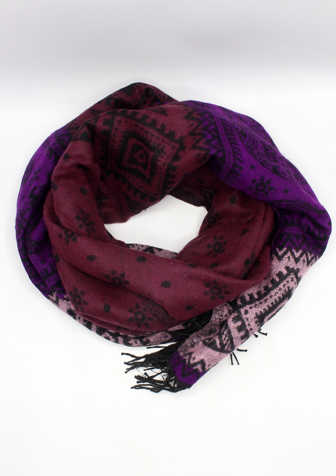 Hand loomed Elephant Purple Woolen Shawl Nepal- Krishma — NepaCrafts ...