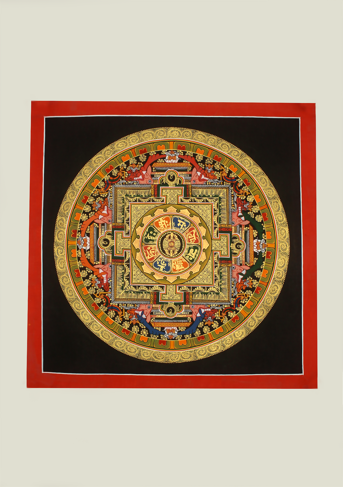 Newa Mantra Mandala Tibetan Thangka Painting — NepaCrafts Product