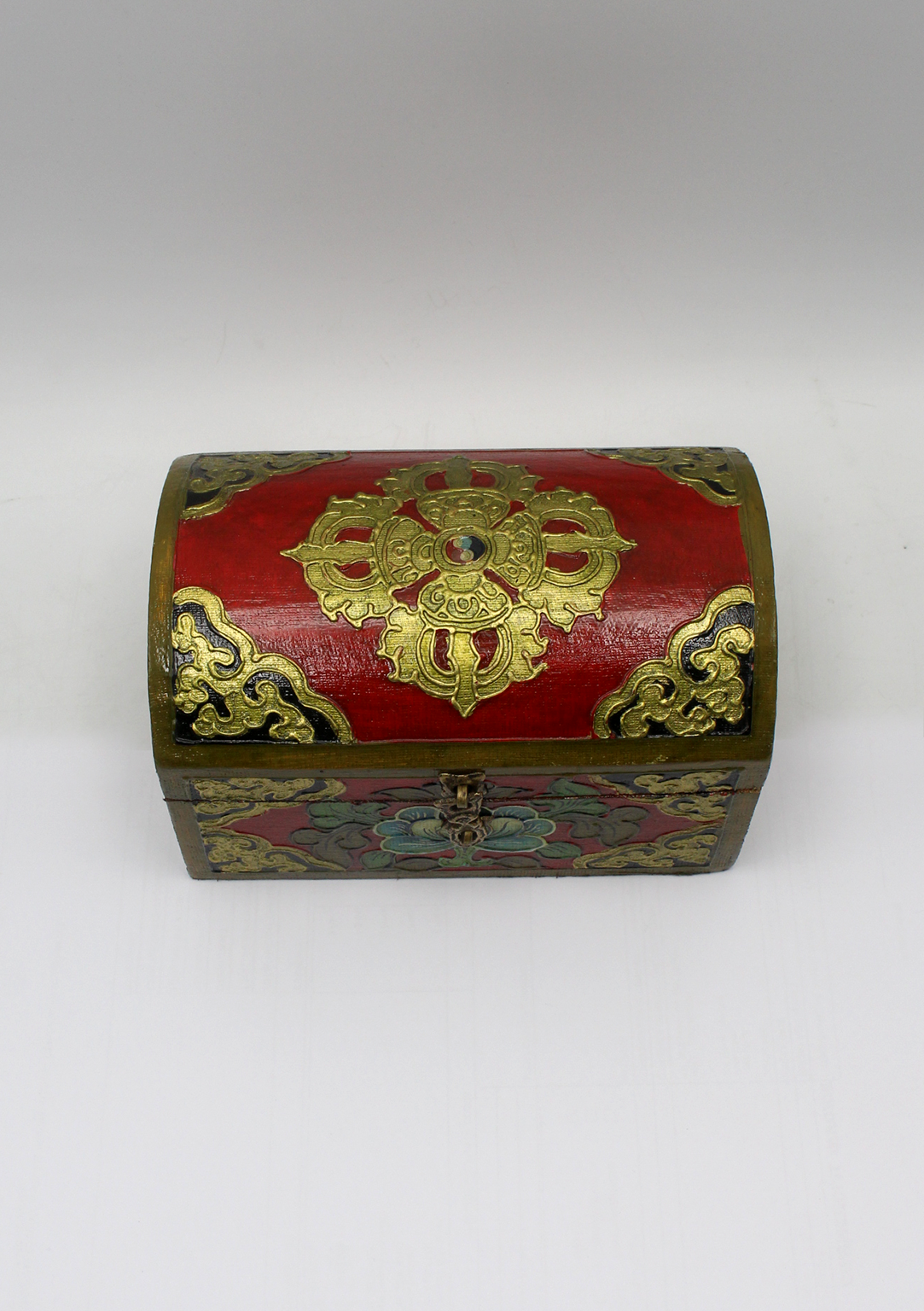 Handpainted Tibetan Wooden Optical Box with Double Dorjee- Medium ...