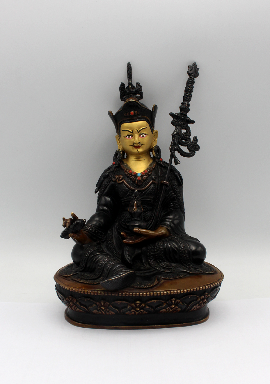 Copper Guru Padmasambhava Statue 9"H — NepaCrafts Product