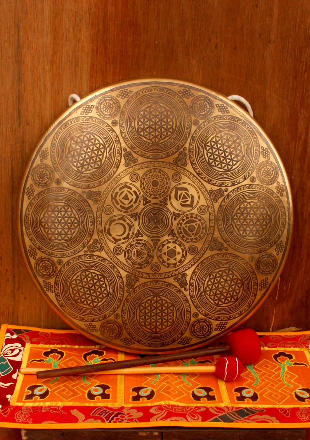 Seven Chakra 40 CM engraved Tibetan Gong 16" — NepaCrafts Product