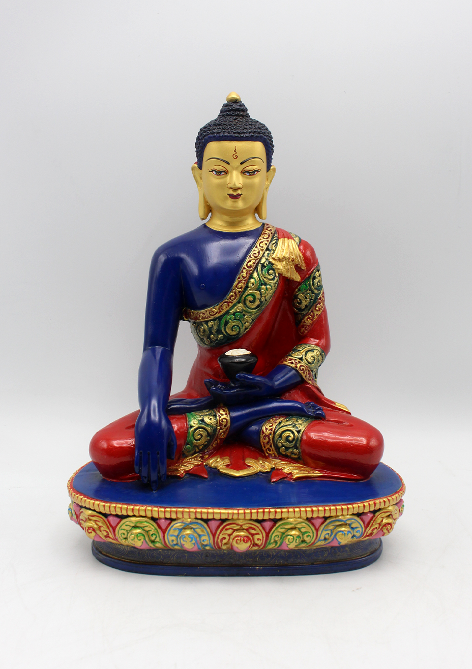Hand Painted Shakyamuni Buddha Resin Statue — NepaCrafts Product