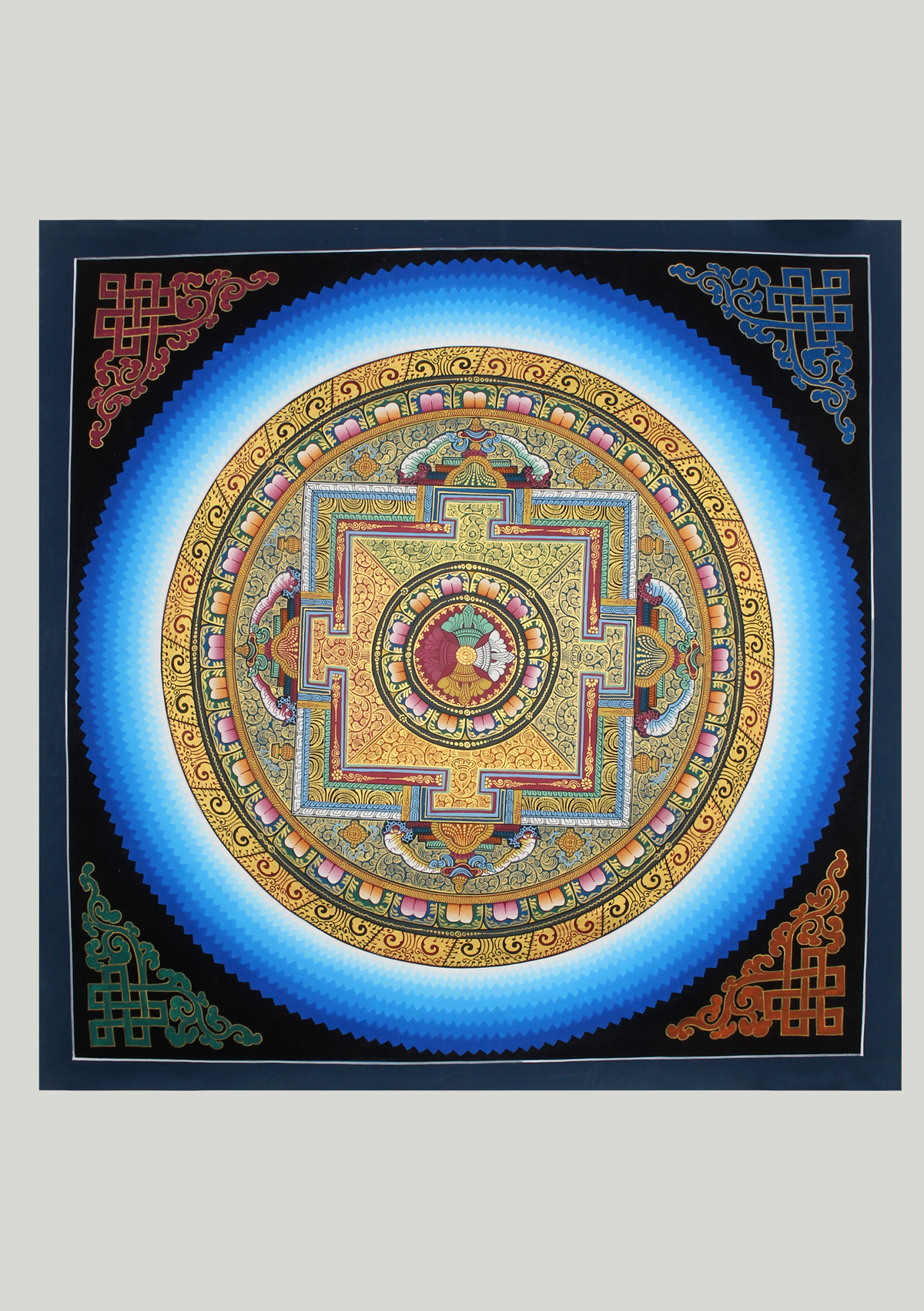 Double Dorjee Rainbow Mandala Thangka Painting — NepaCrafts Product