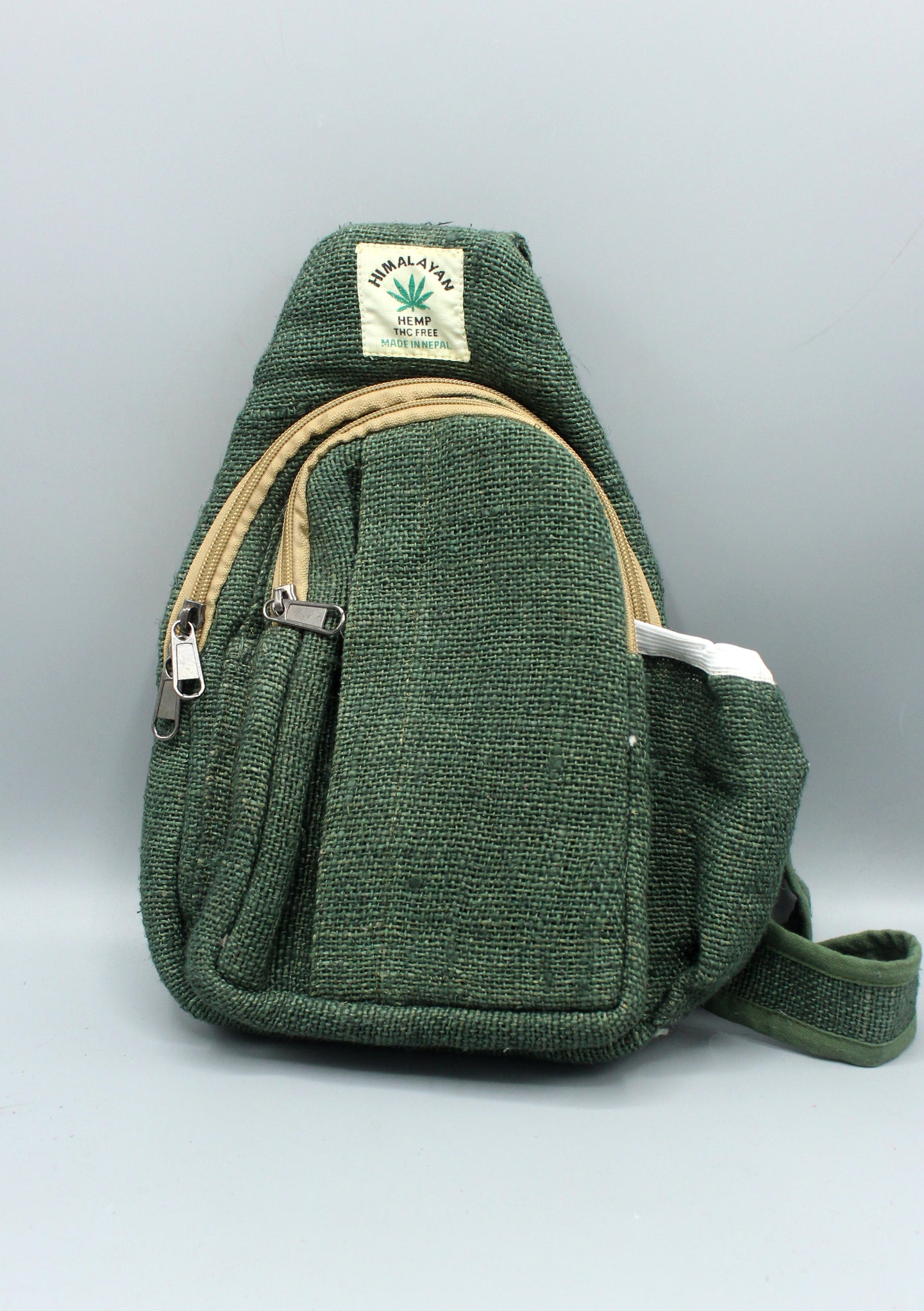 Hemp and Cotton Mix Mono Colored Cross Body Sling Bag — NepaCrafts Product