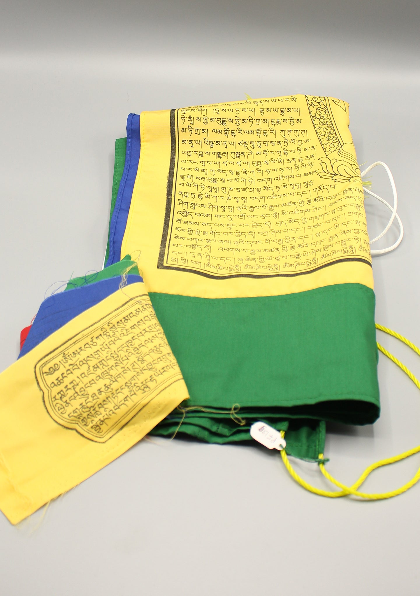 Four Tibetan Deities and Kalachakra Printed Vertical Prayer Flags — NepaCrafts Product