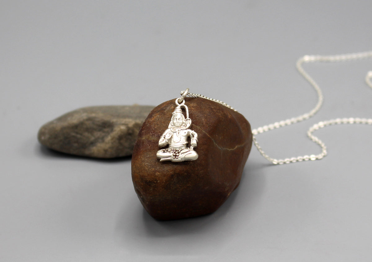 Hindu Lord Shiva Sterling Silver Pendant — NepaCrafts Product