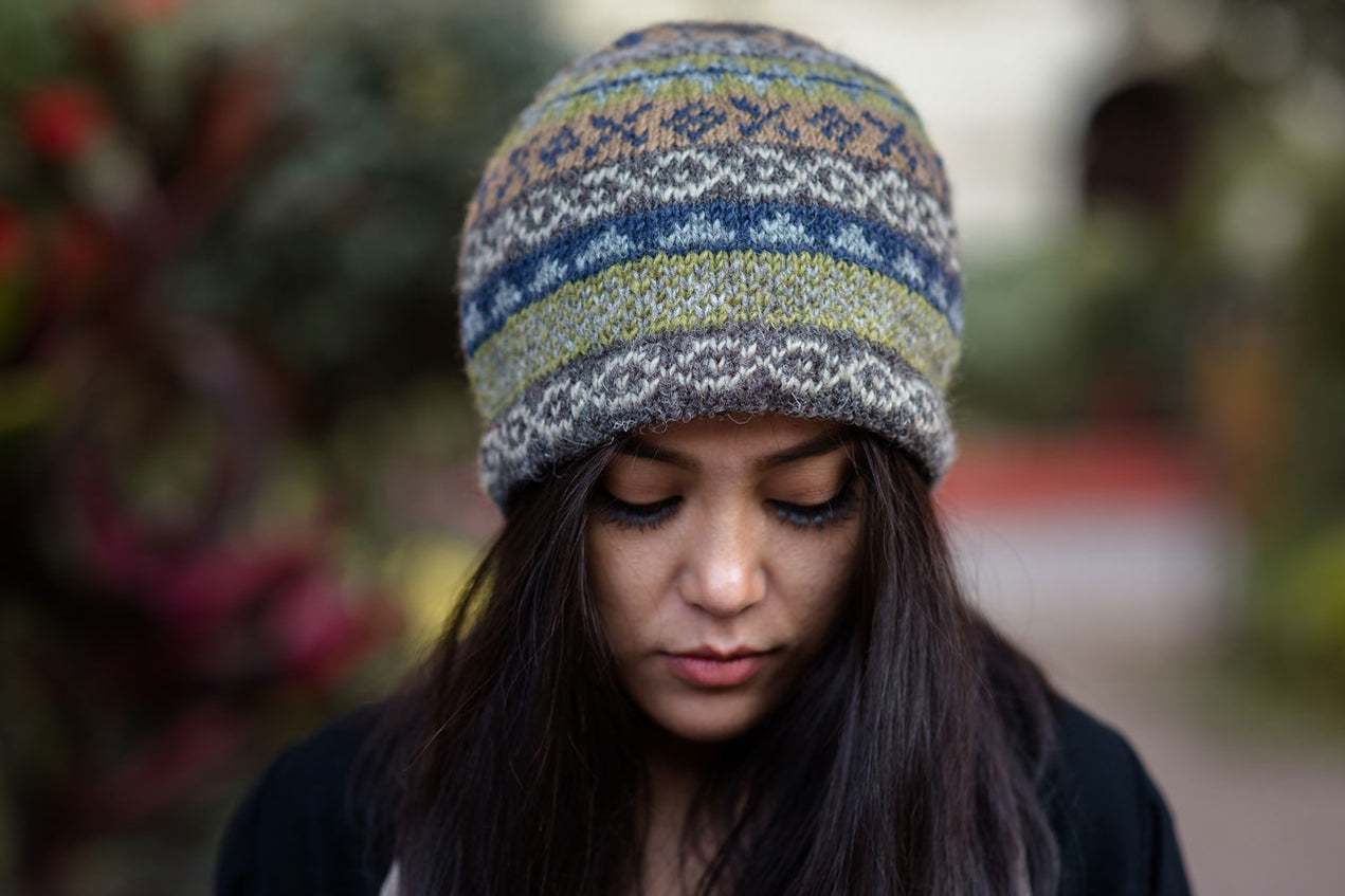 Multicolored Woolen Winter Sherpa Cap — NepaCrafts Product
