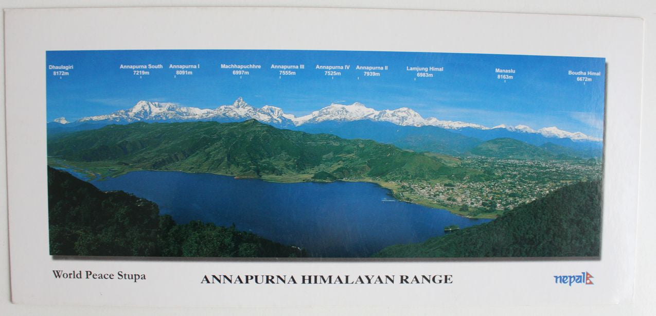 Annapurna Range with Phewa Lake Panoramic Postcard — NepaCrafts Product