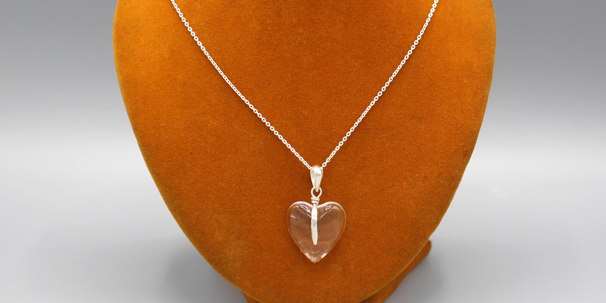 Heart Crystal Pendant With Sterling Silver Chain — NepaCrafts Product
