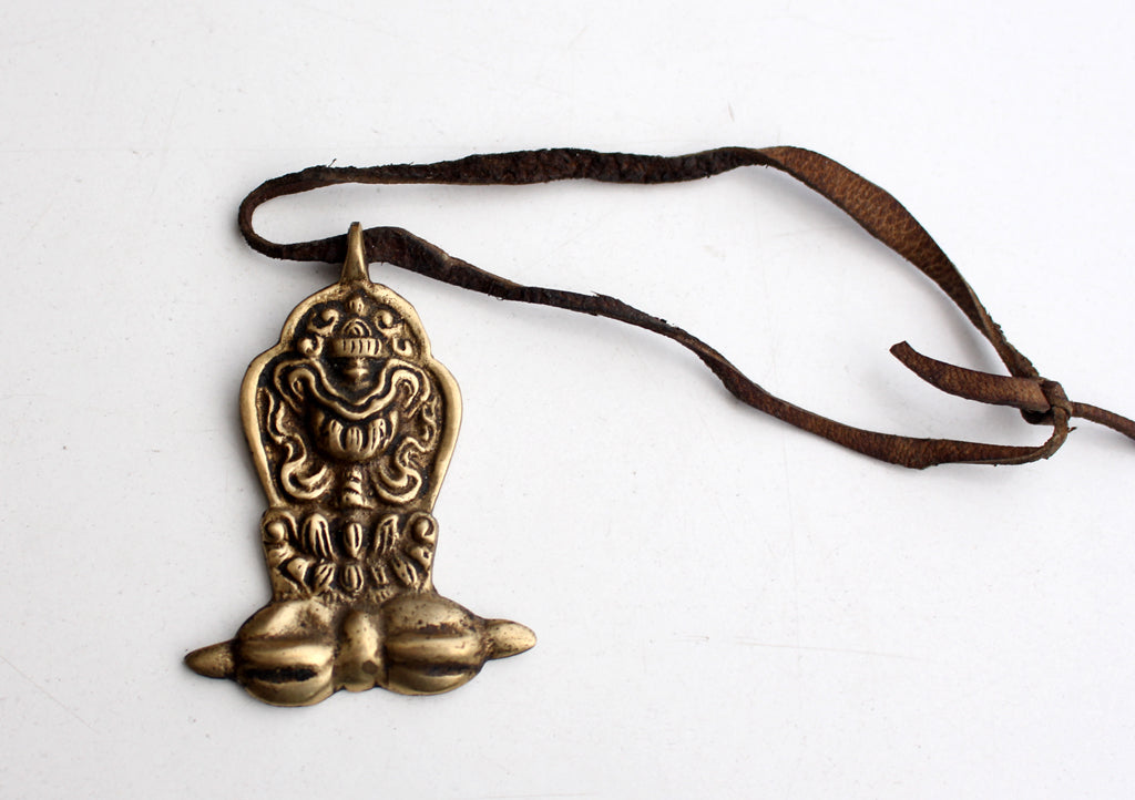 Brass Lucky Vase Dorjee Mini Pendant — NepaCrafts Product