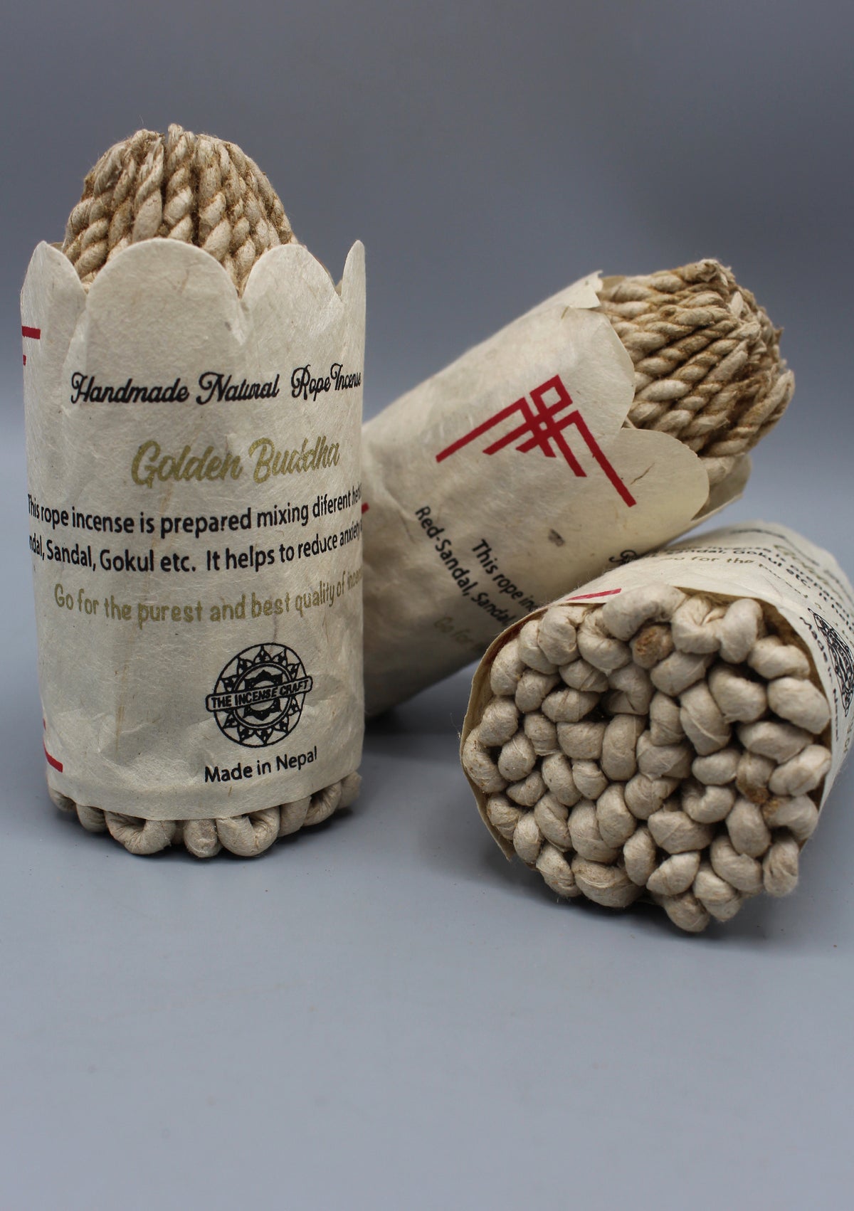 Golden Buddha Handmade Natural Rope Incense — NepaCrafts Product
