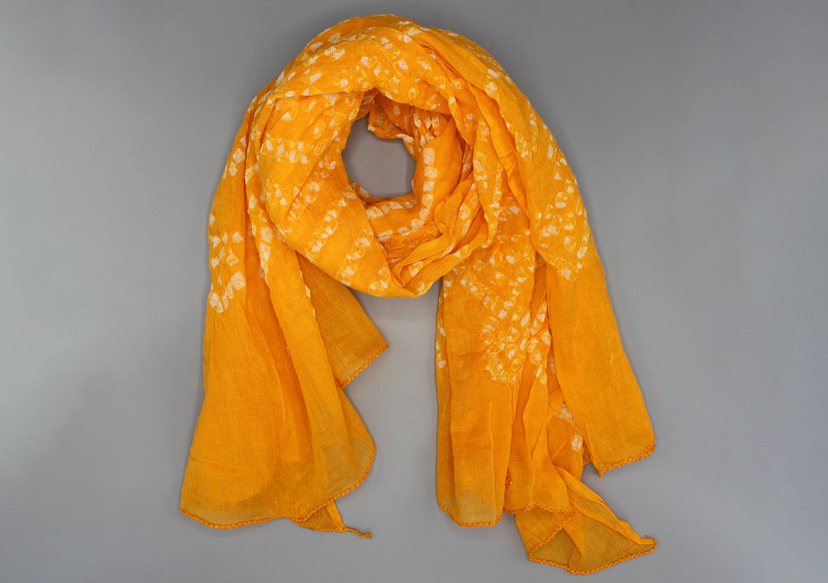 Yellow Cotton Chunari Summer Scarf — NepaCrafts Product