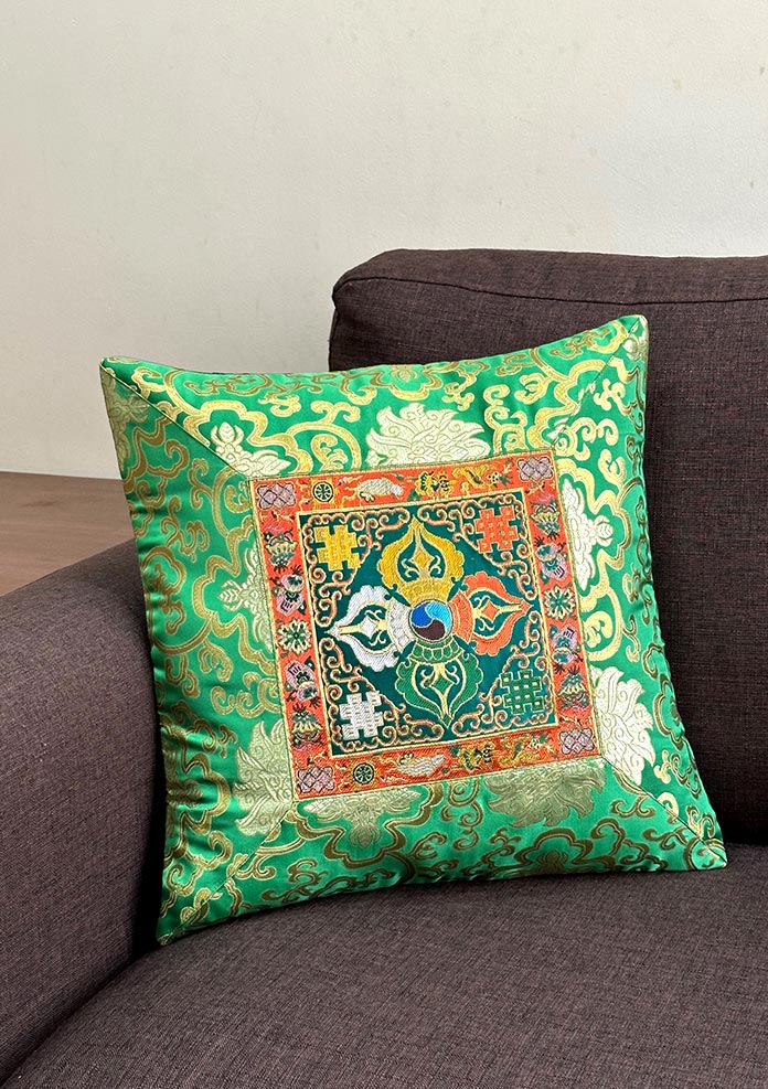 Tibetan-inspired Double Dorjee Sofa Pillow Cover — NepaCrafts Product